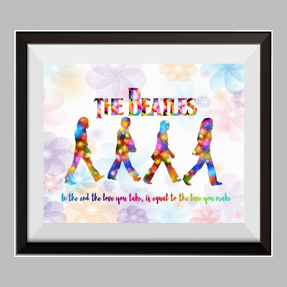 Framed Beatles Poster The Beatles Abbey Road Custom A4 Poster Print